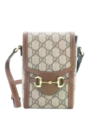 Gucci Horsebit 1955 Gg Coated Canvas Mini Crossbody Bag - Brown