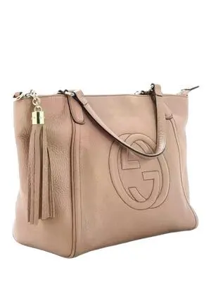 Gucci Soho Convertible Top Handle Bag Leather Small Satchel - Neutrals