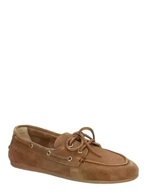 POSA Lace-up Suede Loafers - Brown
