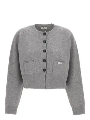 Elisabetta Franchi Elisabetta Franchi Short Cardigan With Buttons And Pockets Grigio