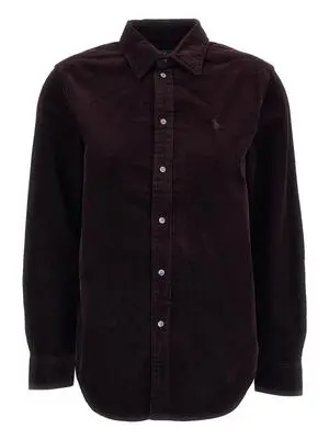 POLO RALPH LAUREN Polo Ralph Lauren Cotton Velvet Button-Down Shirt With Embroidered Logo