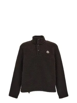 Moncler FELPA A COLLO ALTO CON LOGO Marrone