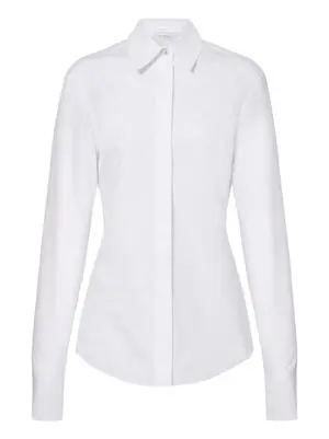 Sportmax Cotton Poplin Shirt With Classic Collar - White