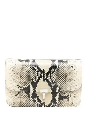 TOTEME TOTEME Python Embossed Leather Crossbody Bag Black