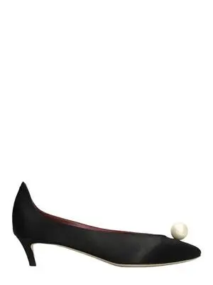 Magda Butrym Pearl Detail Kitten Heel Shoes - Black
