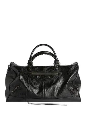 Balenciaga Le City Boston Large Bag In Arena Lambskin - Black