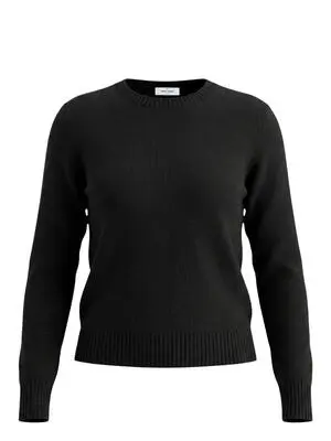 GRAN SASSO Ribbed Crew Neck Cashmere Sweater - Black