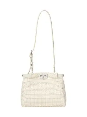 FENDI Fendi My Peekaboo Woven Calfskin Bag
