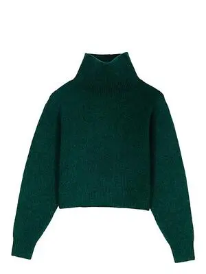 Maje Relaxed-fit Yak Wool-blend Jumper - Bottle Green