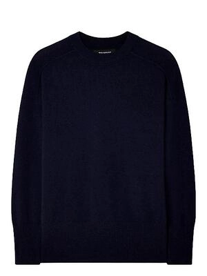 Whistles Cashmere Crewneck Jumper With Seam Detail - Navy