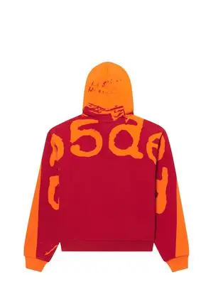 SP5DER Overprint Zip Hoodie - Orange