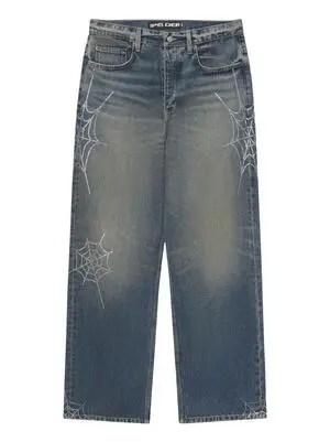 SP5DER Rhinestone Web Denim - Blue