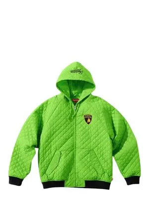 Supreme X Automobili Lamborghini Quilted Hooded Work Jacket - Green
