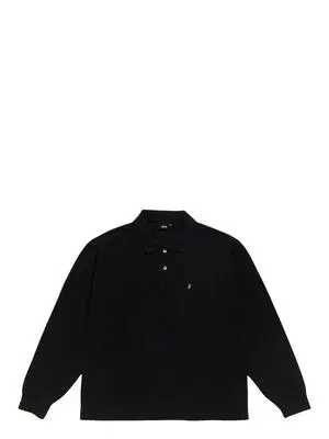 StÜssy Classic Pique Long-sleeve Polo - Black