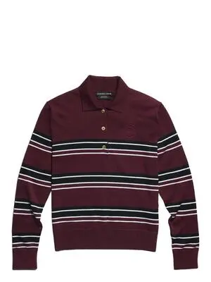 Canada Goose Melrose Striped Knit Polo - Vermillion/black