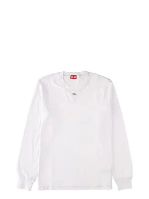 DIESEL® Stretch Cotton Ribbed Crewneck Sweatshirt - White