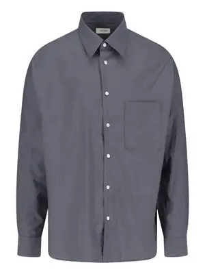 LEMAIRE Cotton Silk Button-up Shirt - Grey