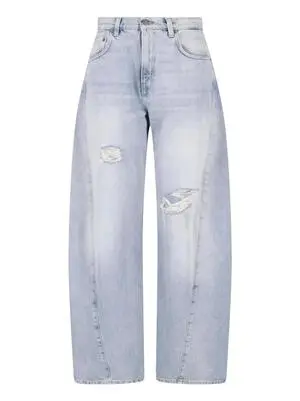 HAIKURE HAIKURE High-Waist Wide-Leg Distressed Jeans Light Blue