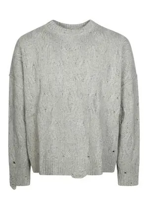 REPRESENT Distressed Knit Pullover - Beige