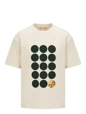 MARNI MARNI Cotton Knit T-Shirt With Graphic Print