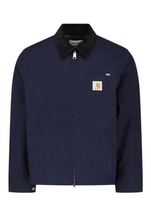 Carhartt Work In Progress Cotton Chore Jacket With Corduroy Collar - Blue