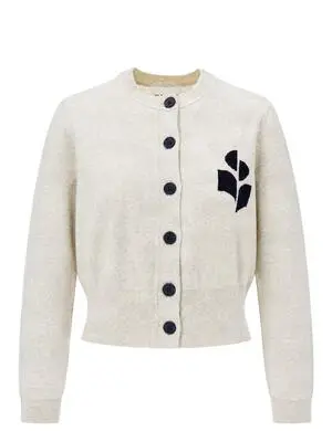 MARANT ETOILE MARANT ETOILE Graphic Detail Button-Front Cardigan Sweater Light Grey