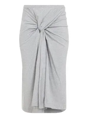 Dries Van Noten DRIES VAN NOTEN Midi Skirt In 100% Cotton Grey