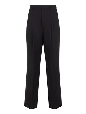Dries Van Noten Straight Leg Wool Trousers - Brown