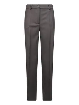 PAROSH Stretch Wool Blend Tailored Trousers - Marrone