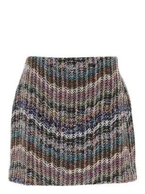 Missoni Missoni Embroidered Boucle Loop Mini Skirt Printed