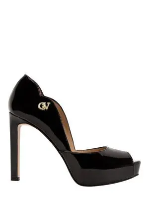 CAVALINHO Cavalinho Iconic Patent Leather Peep-Toe Platform Stiletto Heels Black