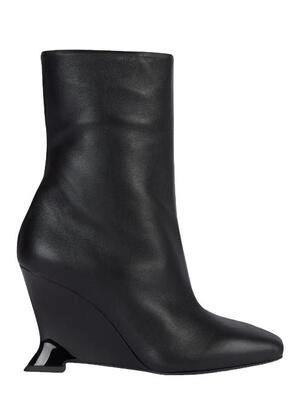 BALMAIN Balmain Wedge Smooth Leather Ankle Boots