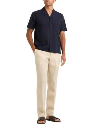 Orlebar Brown Maitan Seersucker Relaxed-fit Shirt - Night Iris