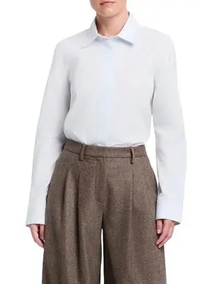 TWP TWP Classic Cotton Button-Up Shirt With Spread Collar