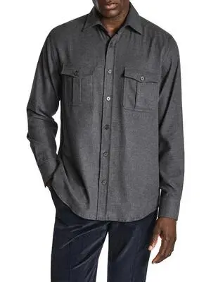 JACK VICTOR Arnaud Militaire Cotton Shirt Charcoal