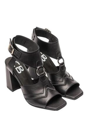 CLARA BARCELO Strappy Block Heel Sandals - Black