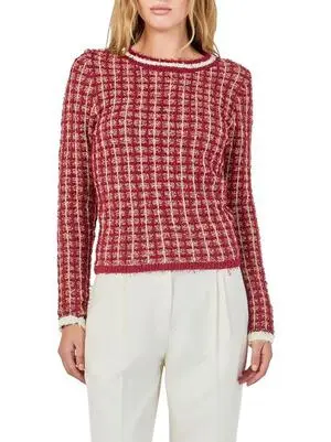ENDLESS ROSE Endless Rose Textured Checked Sweater