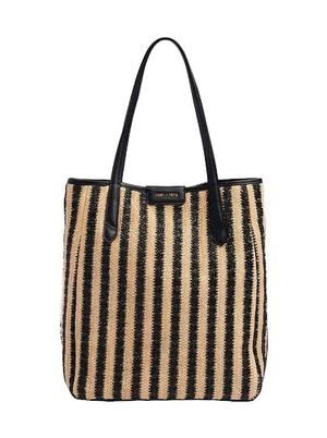 SAINT + SOFIA The Stella Shopper Bag - Black Raffia
