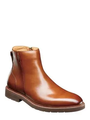 Florsheim Redford Plain Toe Side Zip Boot - Cognac