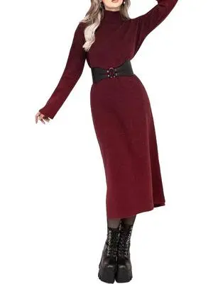 DISTURBIA Nightjar Ombre Knit Maxi Dress - Red