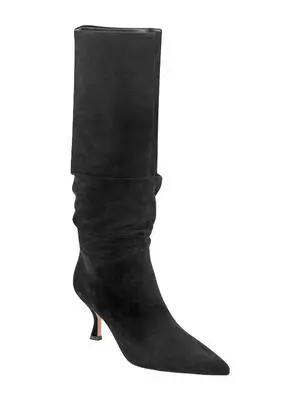 Marc Fisher Pointed Toe Knee-high Slouch Boots - Black