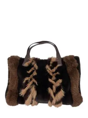 AZALEA WANG AZALEA WANG Confidante Faux Fur Handbag Chocolate Multi