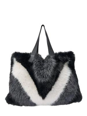 AZALEA WANG Confidante Faux Fur Handbag - Grey Multi