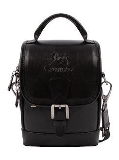 CAVALINHO Gentleman Leather Traveler Crossbody Bag - Black