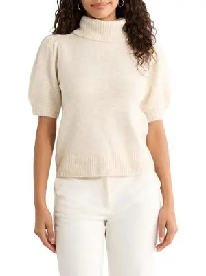 CECE DUPRAZ Turtleneck Short Sleeve Sweater - Malted
