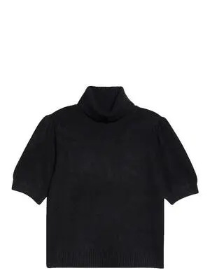 CECE DUPRAZ Turtleneck Short Sleeve Sweater - Rich Black