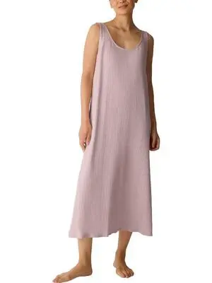 Eileen Fisher Organic Cotton Ribbed Maxi Dress - Pearlescent