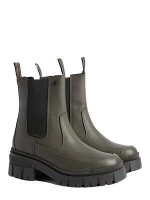 Barbour Sofie Leather Chelsea Boots - Olive