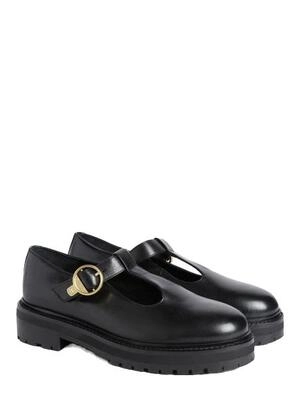 Barbour Ryton Leather Mary Jane Flat With Buckle - Black