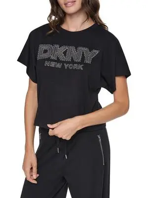 Dkny Embellished Dolman Sleeve T-shirt - Black
